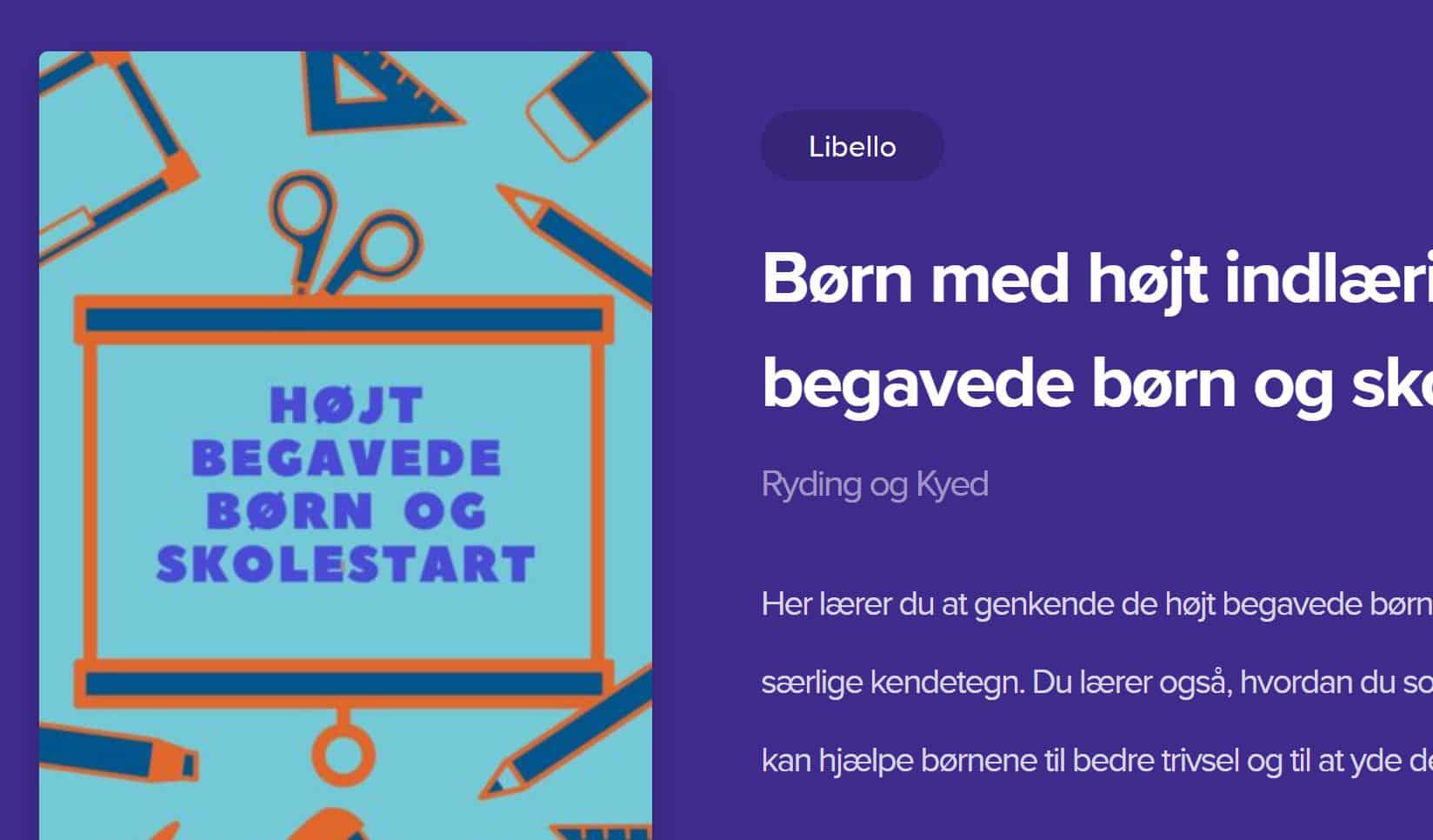 Højt begavede børn og skolestart - Pia Ryding